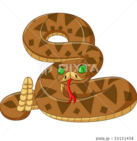 Cartoon brown snake on white backgroundのイラスト素材 [53151458] - PIXTA