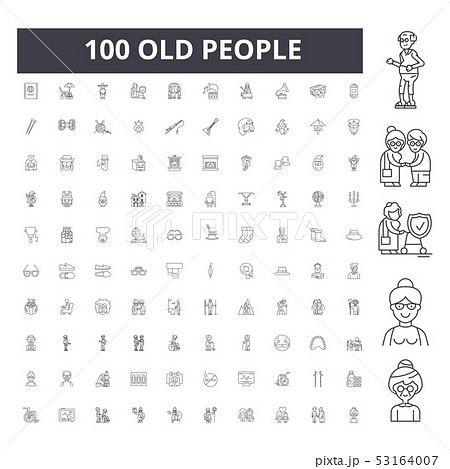 Old people line icons, signs, vector set,...のイラスト素材 [53164007] - PIXTA