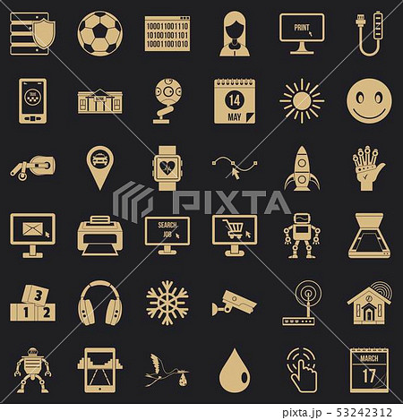 App for life icons set, simple styleのイラスト素材 [53242312] - PIXTA