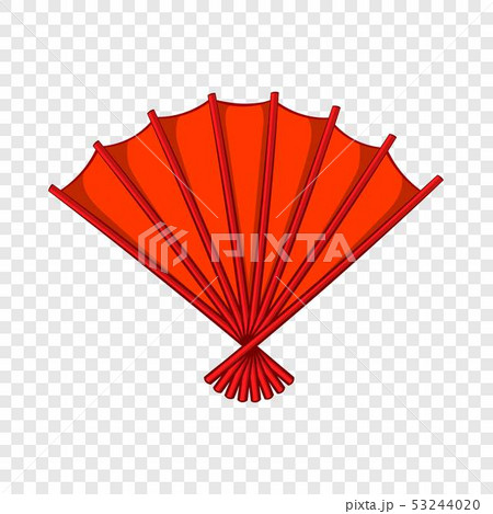 Red open hand fan icon, cartoon styleのイラスト素材 [53244020] - PIXTA