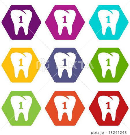 First tooth icons set 9 vectorのイラスト素材 [53245248] - PIXTA