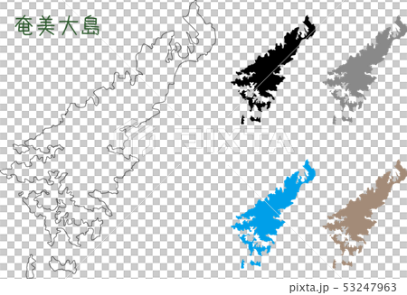 Amami Oshima map vector - Stock Illustration [53247963] - PIXTA