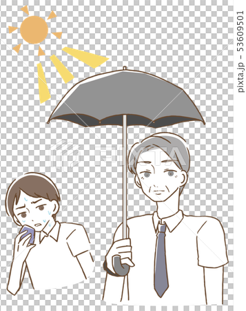 Middle-aged man holding a parasol - Stock Illustration [53609501] - PIXTA