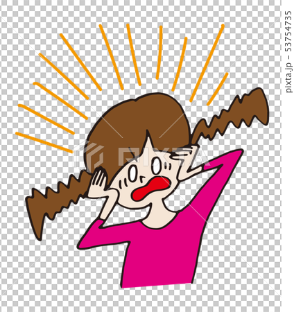 Surprised twin tail woman - Stock Illustration [53754735] - PIXTA