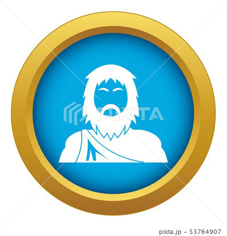 Neanderthal icon blue vector isolatedのイラスト素材 [53764907] - PIXTA
