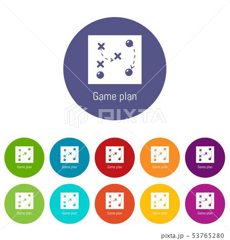 Game plan icons set vector colorのイラスト素材 [53765280] - PIXTA