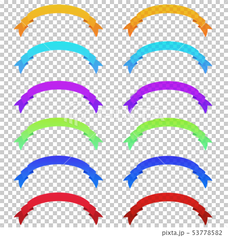 Gradation ribbon Headline frame set vivid - Stock Illustration ...
