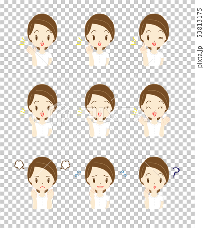 Female Nurse Facial Expression Set White Coat - Stock Illustration ...