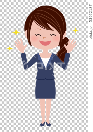 Young woman in a suit (Banzai) - Stock Illustration [53952187] - PIXTA