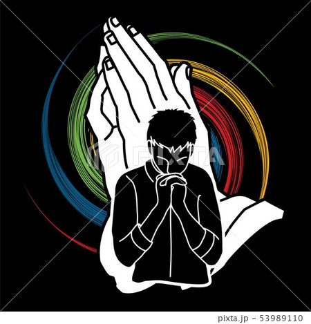 Man Praying To God Drawing Men Praying To God On His Desk Fotobehang,