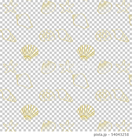 Shellfish pattern Gold - Stock Illustration [54043258] - PIXTA