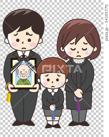 Family grieving in funeral - Stock Illustration [54105770] - PIXTA