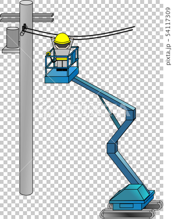 High place work vehicle (during high place work) - Stock Illustration ...