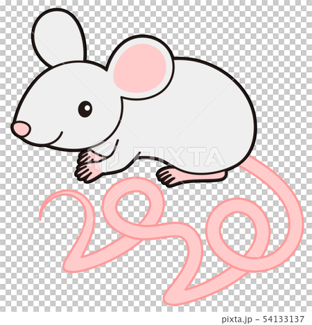 A mouse with a tail shape of 2020 illustration... - Stock Illustration ...