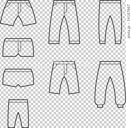 Pants line drawing - Stock Illustration [54187667] - PIXTA