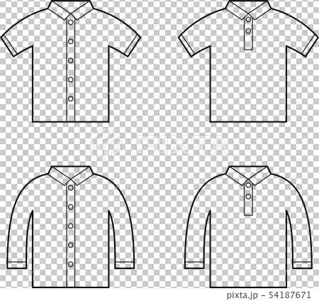 Polo shirt line drawing - Stock Illustration [54187671] - PIXTA