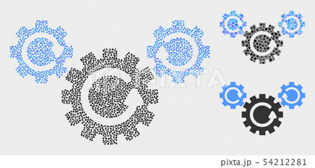 Pixel Vector Gear Rotation Iconsのイラスト素材 [54212281] - PIXTA