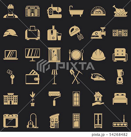 Indoor icons set, simple styleのイラスト素材 [54268482] - PIXTA