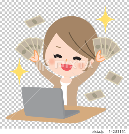Computer money savings illustration - Stock Illustration [54283161] - PIXTA