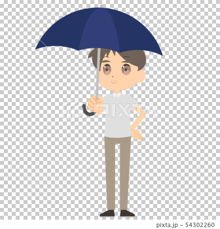 Illustration of a man holding a parasol - Stock Illustration [54302260 ...