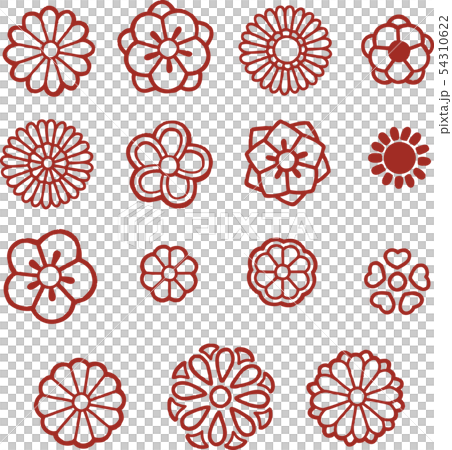 Japanese style flower pattern - Stock Illustration [54310622] - PIXTA