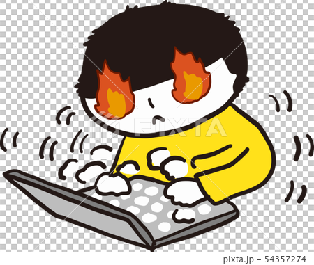 Burning computer child vector vector aokiirokun - Stock Illustration ...