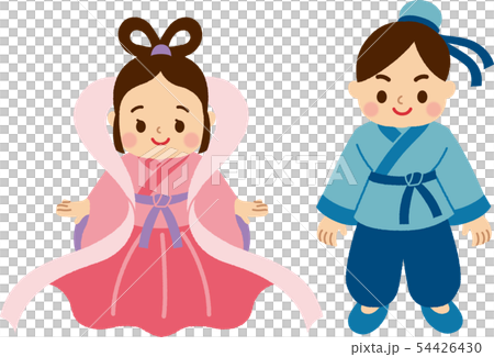 Orihime and Hiko star standing figure illustration - Stock Illustration ...