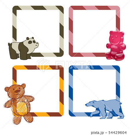 Bear animal vector frames mammal teddy grizzly...のイラスト素材 [54429604] - PIXTA
