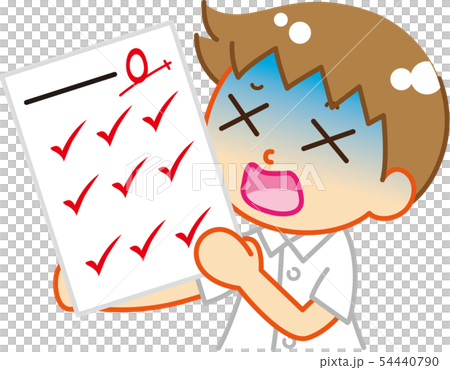 Student boy 2 who got 0 points - Stock Illustration [54440790] - PIXTA