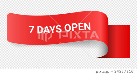 Red Vector Illustration Sign Seven Days Open....のイラスト素材 [54557216] - PIXTA
