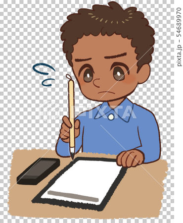Children who are not good at writing - Stock Illustration [54689970 ...