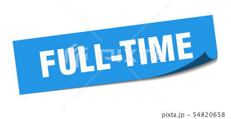 full-time sticker. full-time square isolated sign.のイラスト素材 [54820658 ...