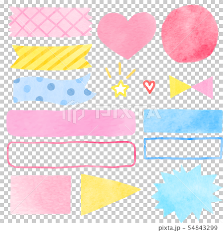 Watercolor style pastel color heading - Stock Illustration [54843299 ...