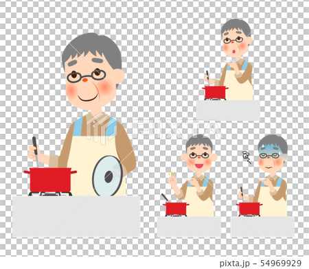 Grandpa cooking - Stock Illustration [54969929] - PIXTA