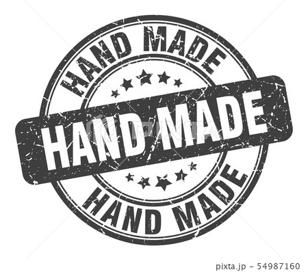 hand made stamp. hand made round grunge sign. handのイラスト素材 [54987160 ...