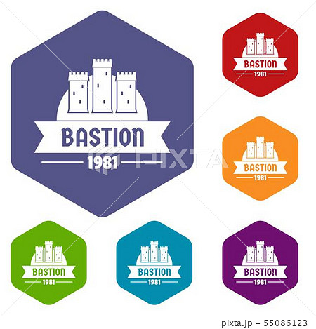 Kingdom bastion icons vector hexahedronのイラスト素材 [55086123] - PIXTA