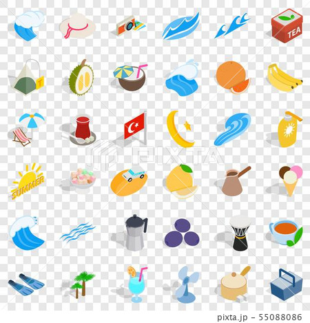 Turkey tourism icons set, isometric styleのイラスト素材 [55088086] - PIXTA