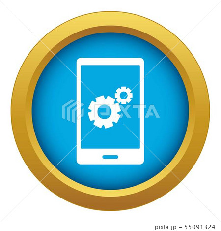 Working phone icon blue vector isolatedのイラスト素材 [55091324] - PIXTA