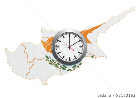 Time Zones in Cyprus concept. 3D renderingのイラスト素材 [55150162] - PIXTA
