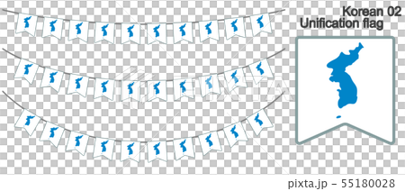 南北統一旗のガーラーンド ベクターデータ（bunting garland）のイラスト素材 [55180028] - PIXTA
