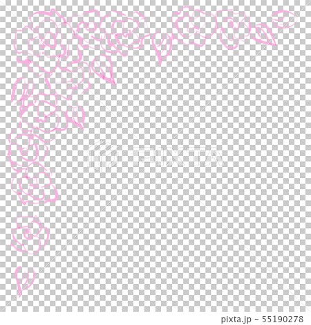 Pink flower hand drawn corner frame - Stock Illustration [55190278] - PIXTA