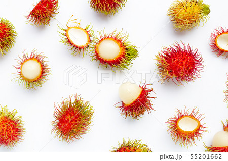 Rambutan isolated on white.の写真素材 [55201662] - PIXTA