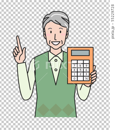 Senior with calculator - Stock Illustration [55229728] - PIXTA