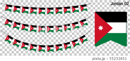 Garland of Jordan flag vector data (bunting... - Stock Illustration ...