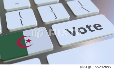 VOTE text and flag of Algeria on the buttons on...のイラスト素材 [55242095 ...