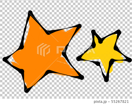 [Pen] handwritten star orange, yellow - Stock Illustration [55267821 ...