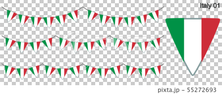 Garland of Italy flag vector data (bunting... - Stock Illustration ...