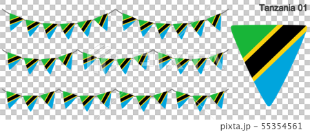 Garland of Tanzania flag vector data (bunting... - Stock Illustration ...