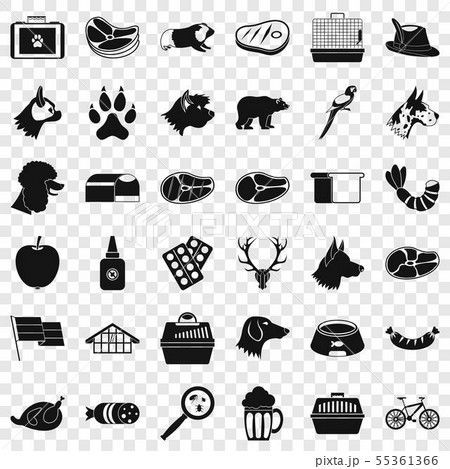 Good dog icons set, simple styleのイラスト素材 [55361366] - PIXTA