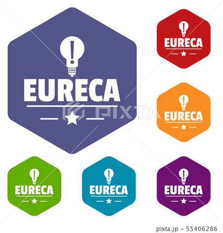 Eureka bulb icons vector hexahedronのイラスト素材 [55406286] - PIXTA